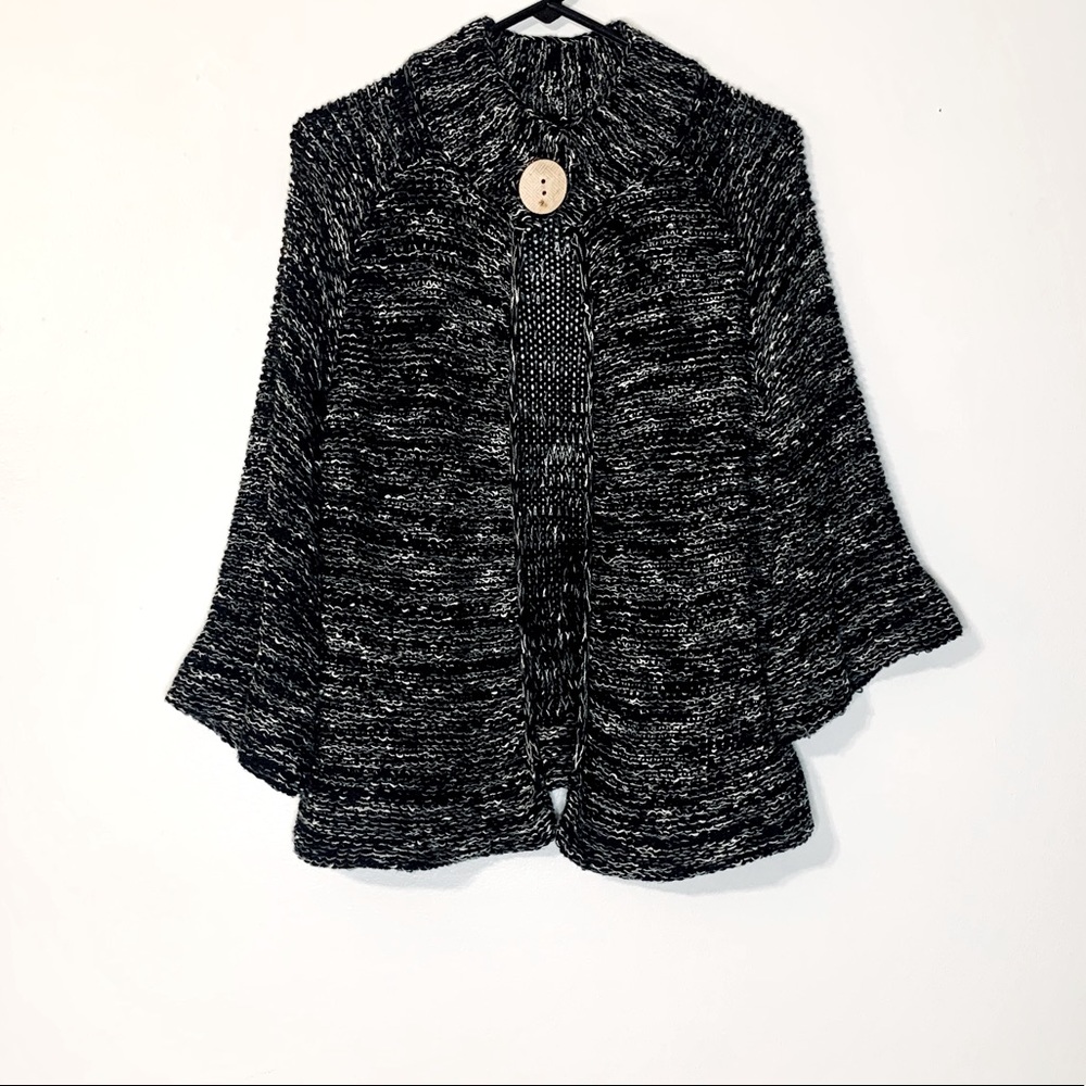 Vertigo Paris Black White Cardigan Flare Sleeve Xl - Gem